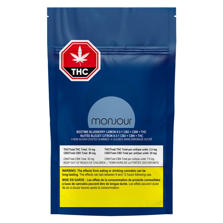 Monjour CBN Bedtime Blueberry Lemon 8:3:1 CBD/CBN/THC Gummies - PEI ...